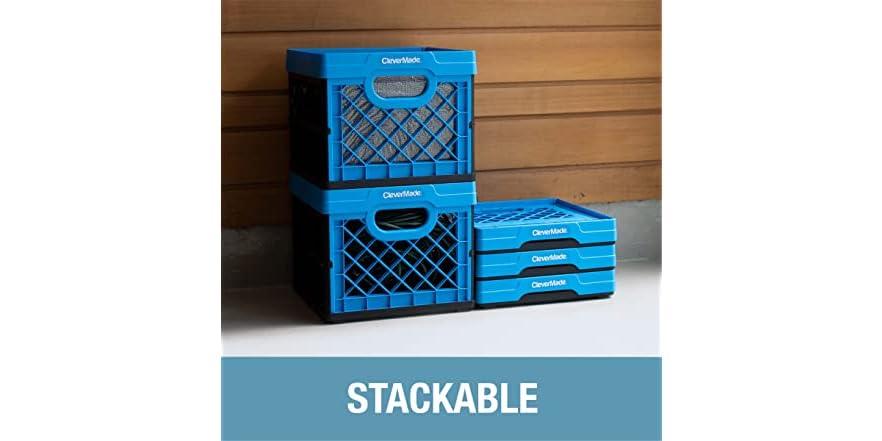 CleverMade 25L Collapsible Milk Crates