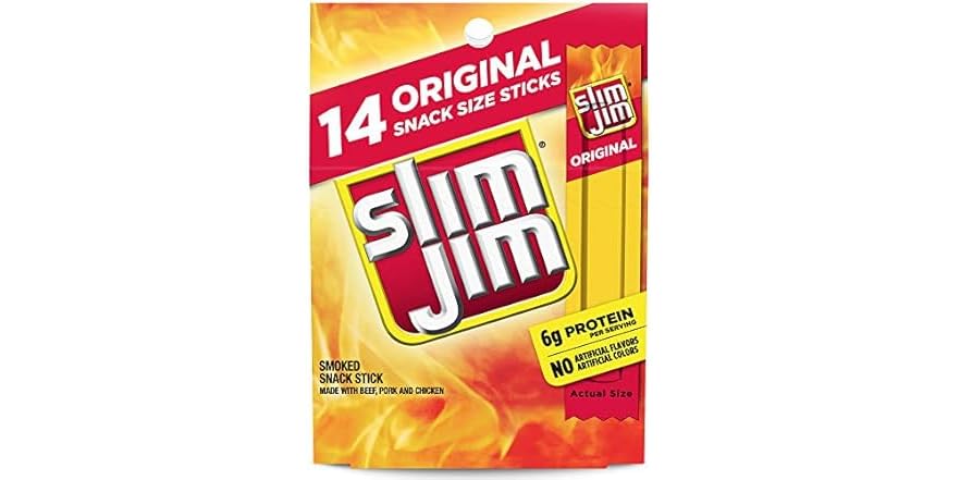 Slim Jim Smoked Meat Sticks, Original Flavor