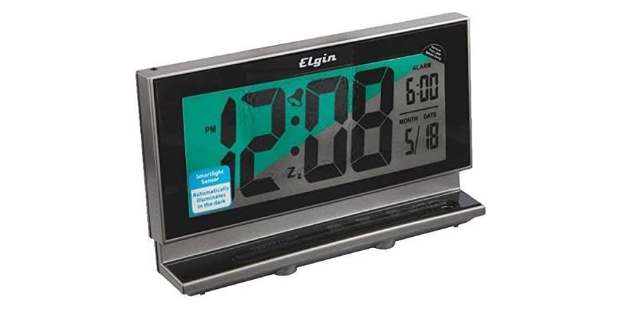 Elgin LCD Battery Operated Alarm Clock