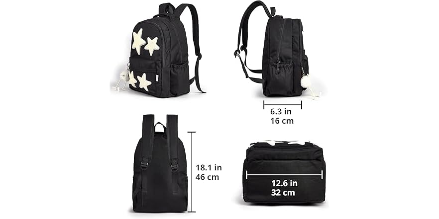 LOTUSTAR Black Y2K Backpack Emo