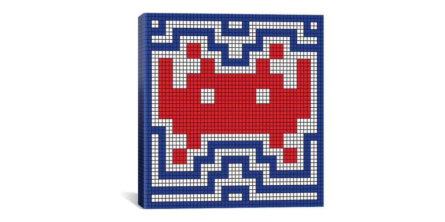 Patriotic Invader Tile Art 18x18 Thin