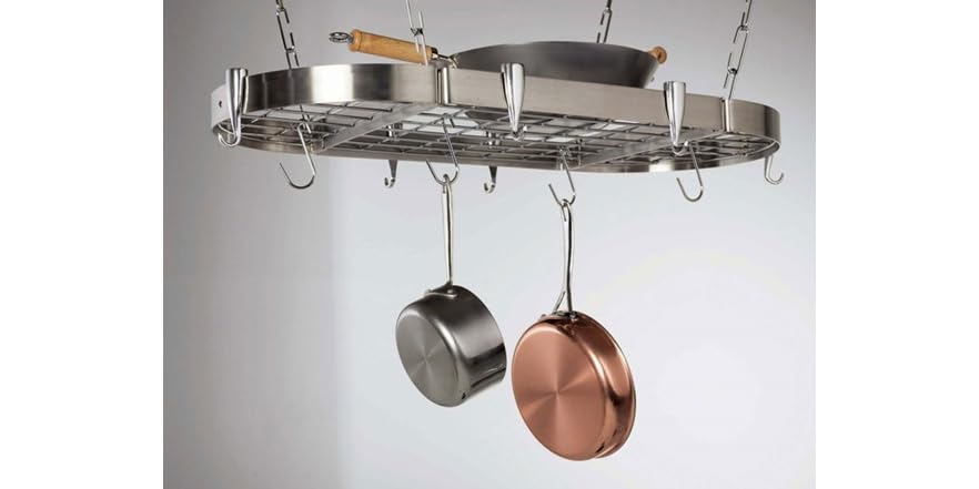 Oval Pot Rack 20"x40" - Stainless Steel