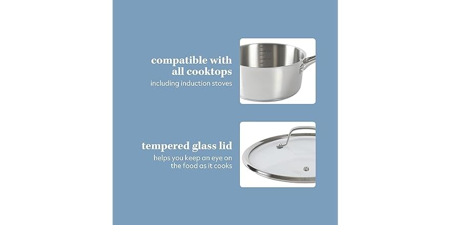 Sur La Table 10 Piece Stainless Steel Cookware Set (Open Box)