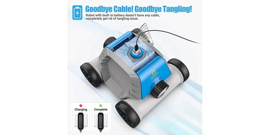 Qomotop Rechargeable Robotic Pool Cleaner (Open Box)