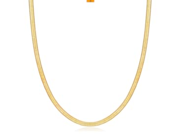 18K Gold Plated Herringbone Necklace