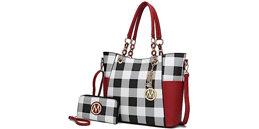Bonita Checker Tote bag with Wallet