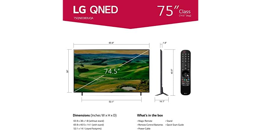 LG QNED80 Series QNED Mini-LED Smart TV (Refurbished)