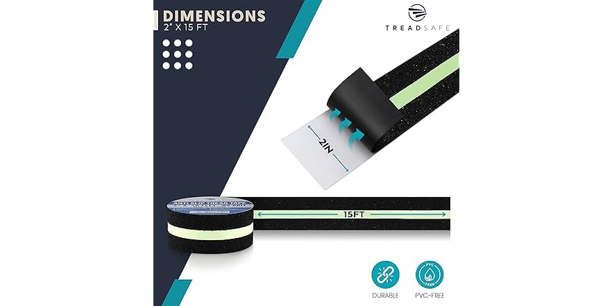 TreadSafe Glow In The Dark 2"x15ft Roll