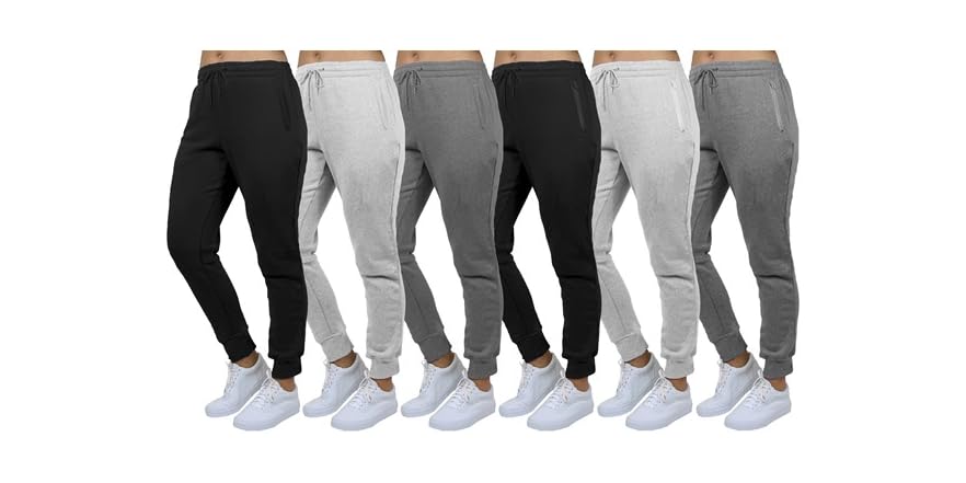 3Pk Asst Womens Slim Fit FT Joggers