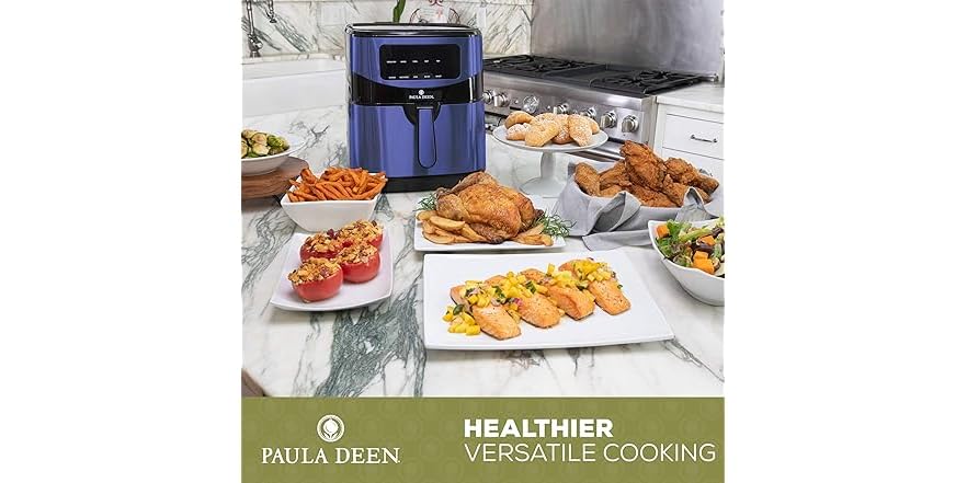 Paula Deen Stainless Steel 10 QT Digital Air Fryer (1700 Watts), LED ...