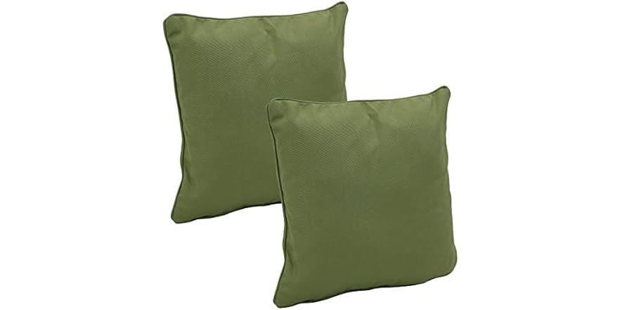 Sunnydaze Dark Green 16" Set of 2 Throw Pillows