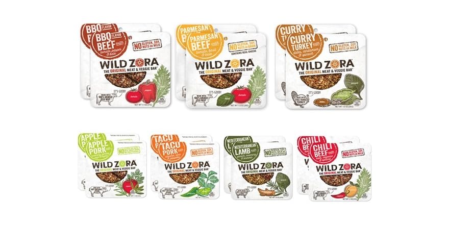 Wild Zora Meat and Veggie Bars, 14 Pack