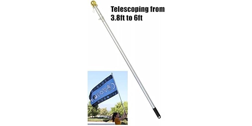 Flags Importer Hand Held Flag Pole - Telescoping 3-6ft