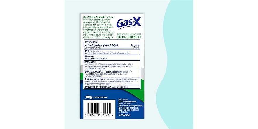 Gas-X Extra Strength Chewable Gas Relief Tablets