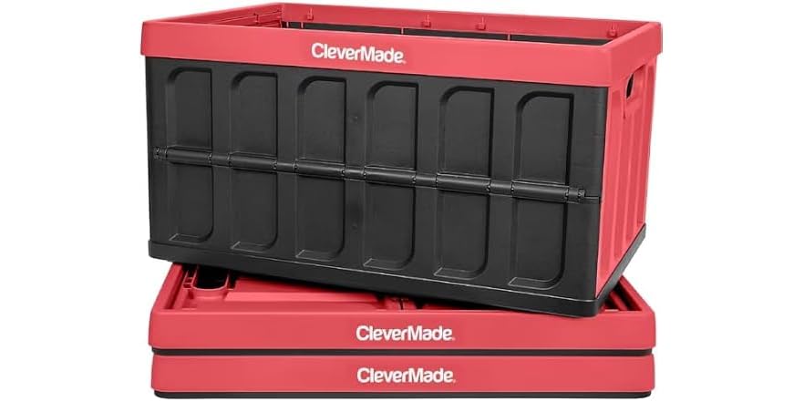 CleverMade Storage Bin (No Lid), Red, 3PK - 46L