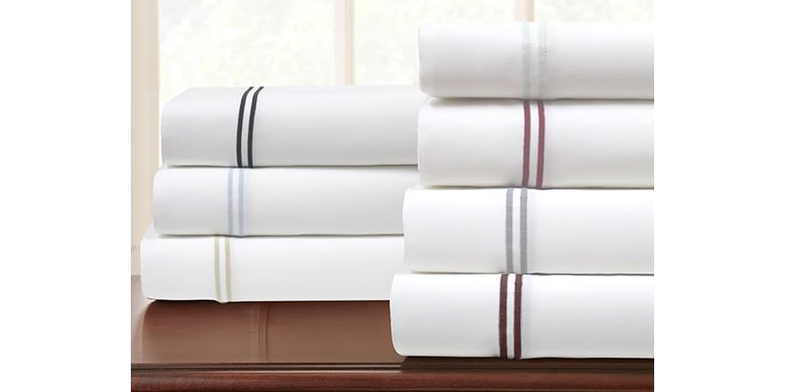 Italian Hotel Collection 1000TC Sheet Set w/ Double Marrow Hem