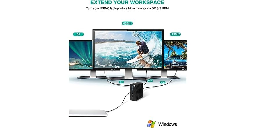 Tiergrade USB C Docking Station Dual Mon
