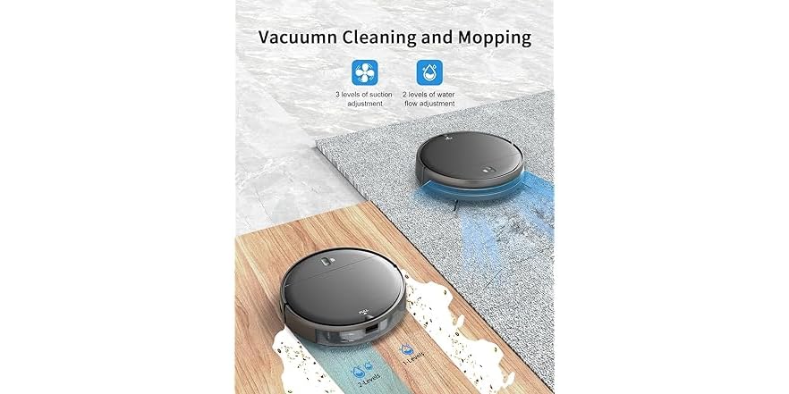 Robot Vacuum and Mop Combo, 2 in 1 Mopping Robot Vacuum Cleaner with ...