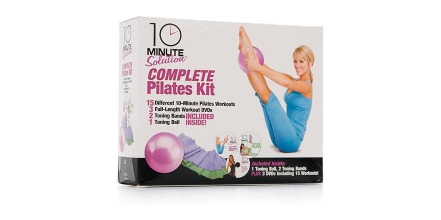 10-Minute Solution Complete Pilates Kit: 3 DVDs, 2 Pilates Bands ...