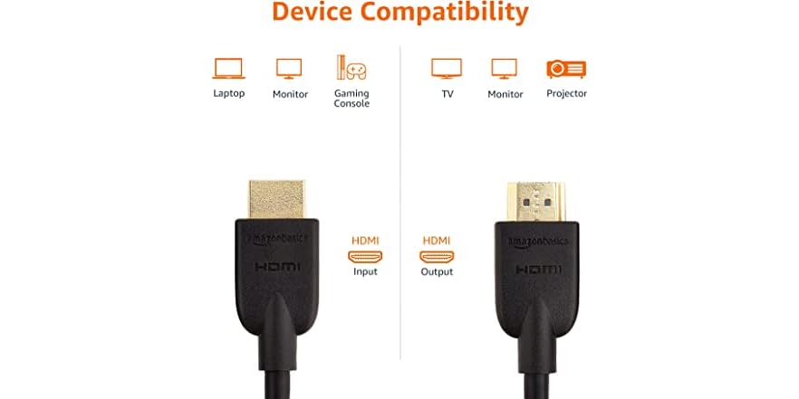 (3 Pack) AmazonBasics 6FT High-Speed HDMI Cable (18Gbps, 4K/60Hz)