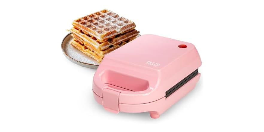Tasty Mini Nonstick Pink Waffle Maker