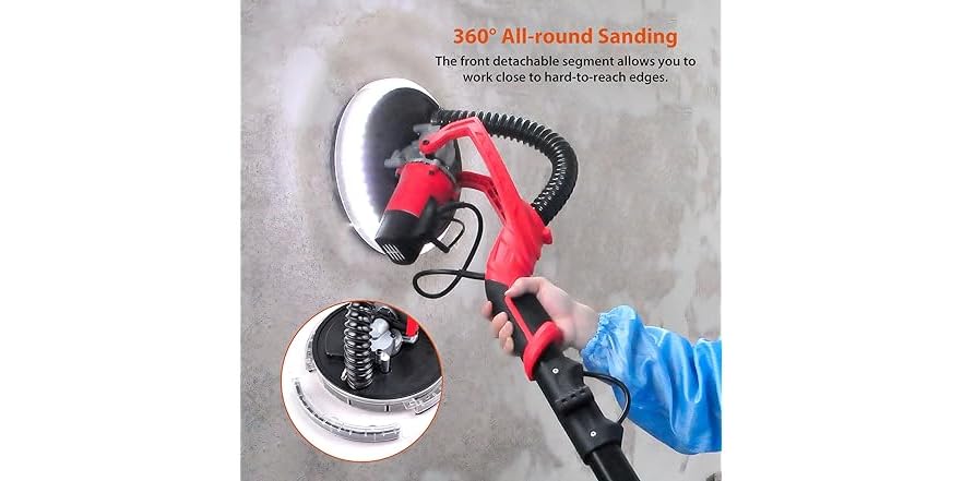 POWERMAVERICK 8FT Drywall sander kit w/LED Lights