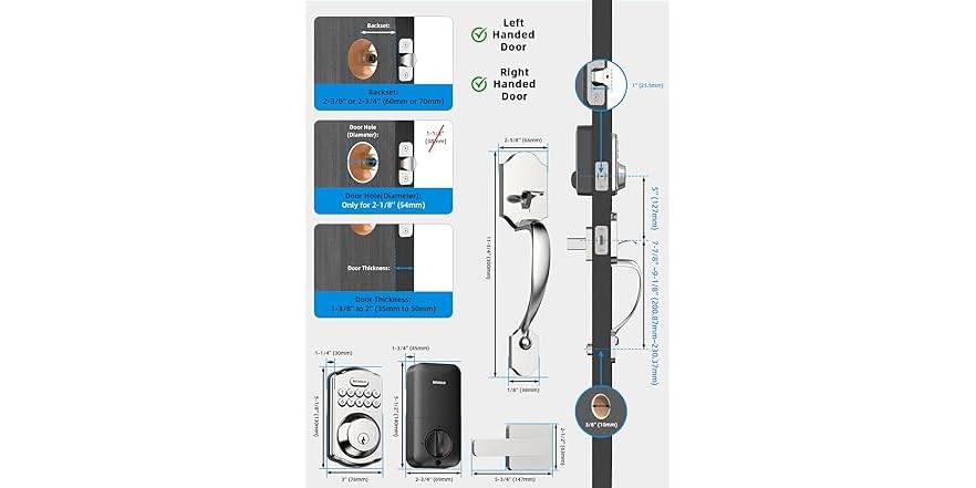 REVOLO Electronic Keypad Deadbolt, Satin Nickel (Open Box)