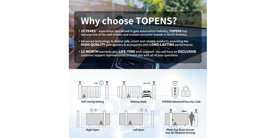 TOPENS Automatic Sliding Gate Opener