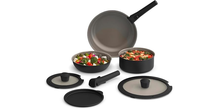 BELLA 8-Piece Removable Handle Cookware Set