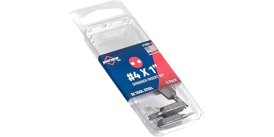 Mayhew Tools USA Spanner Insert Bit, #4 x 1", 5PK
