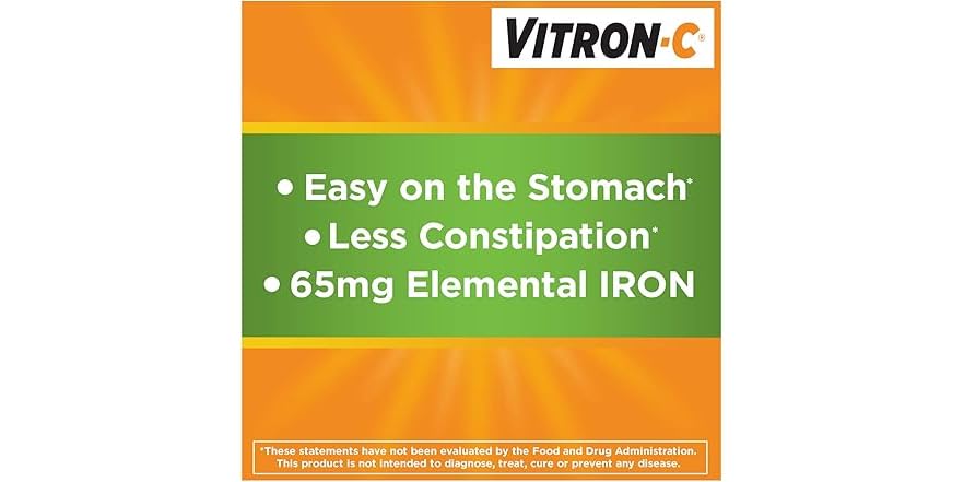 Vitron-C High Potency Iron Supplement, 60ct