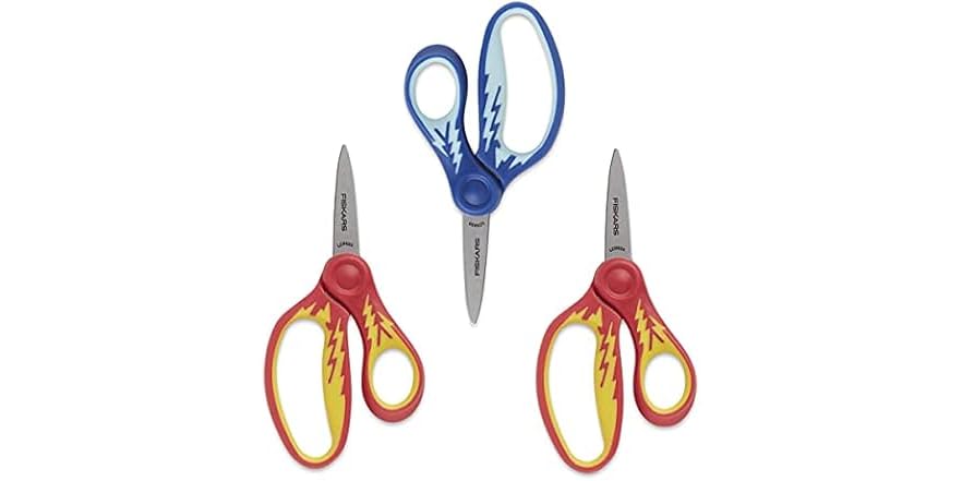 Fiskars 5" SoftGrip Pointed Scissors 3pk