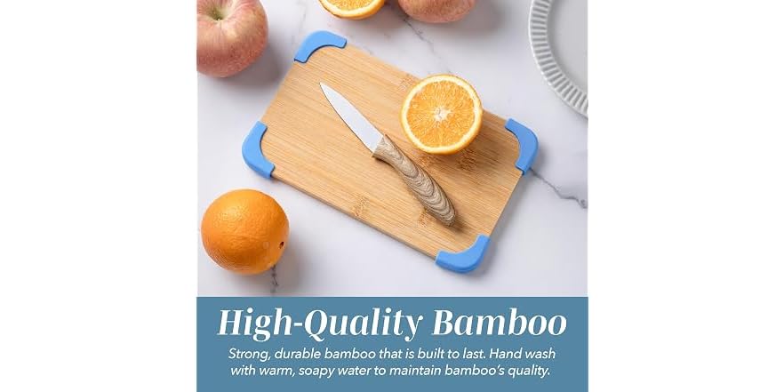 COOK WITH COLOR Non-Slip Cutting Board Set Light Blue