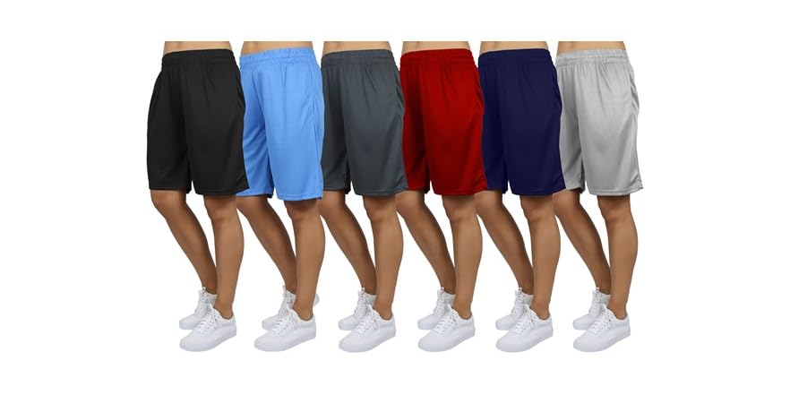 4PK Womens Loose Fit Active Mesh Shorts