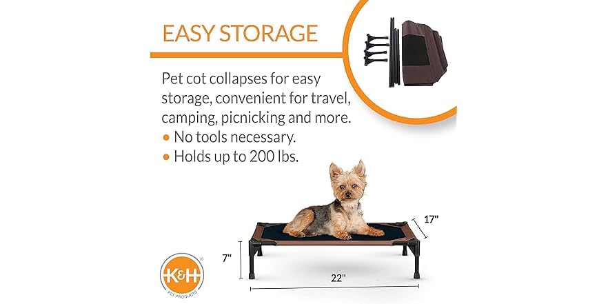K&H Outdoor Elevated Pet Cot 22"L x 17"W