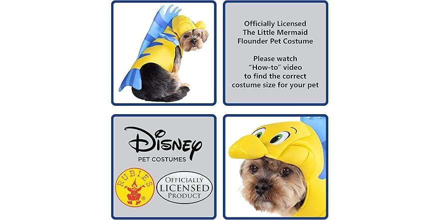 Disney Little Mermaid Flounder Pet Costume
