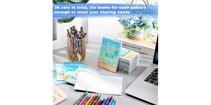 72 Pack Inspirational Notepad With Pens