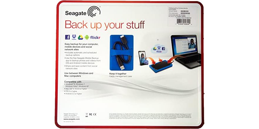 Seagate STDR1000602 1TB Backup Plus Slim Case (Open Box)
