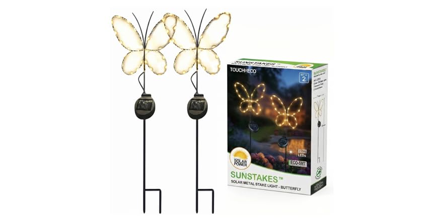 Touch Of ECO Solar Powered LED Garden Stake- Butterfly
