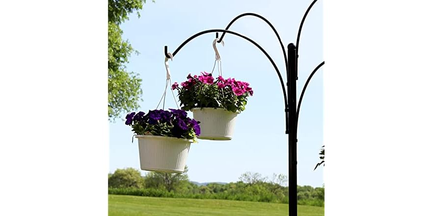 4-Arm Hanging Basket Stand with Adjustable Arms