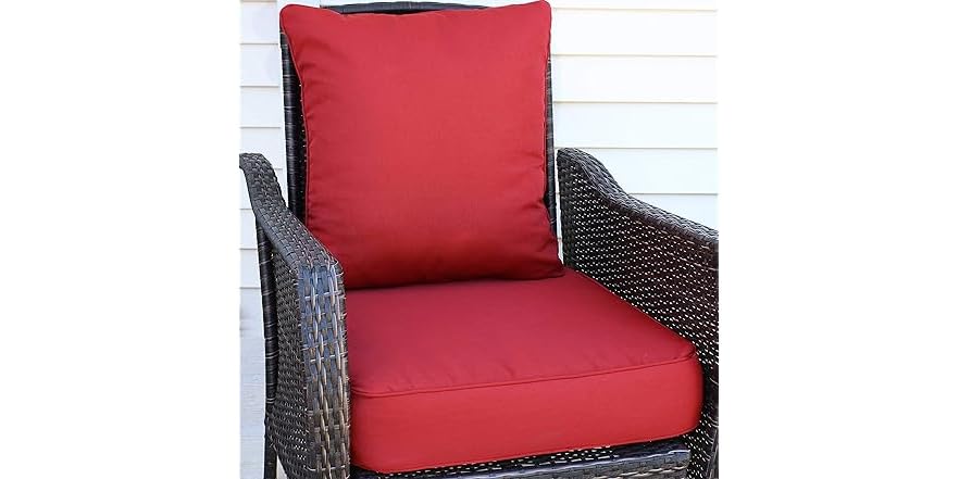 Sunnydaze Back and Seat Cushion Set Red