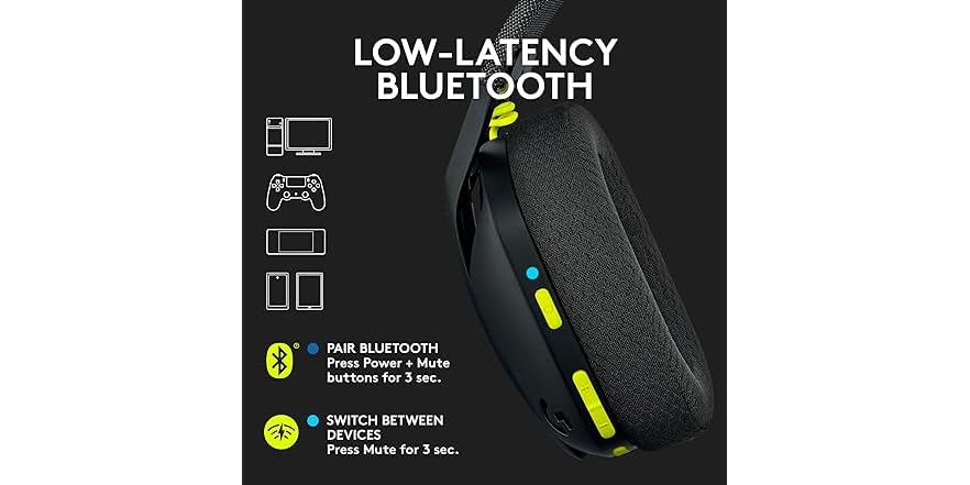 Logitech G435 LIGHTSPEED Wireless Bluetooth Gaming Headset (Open Box)