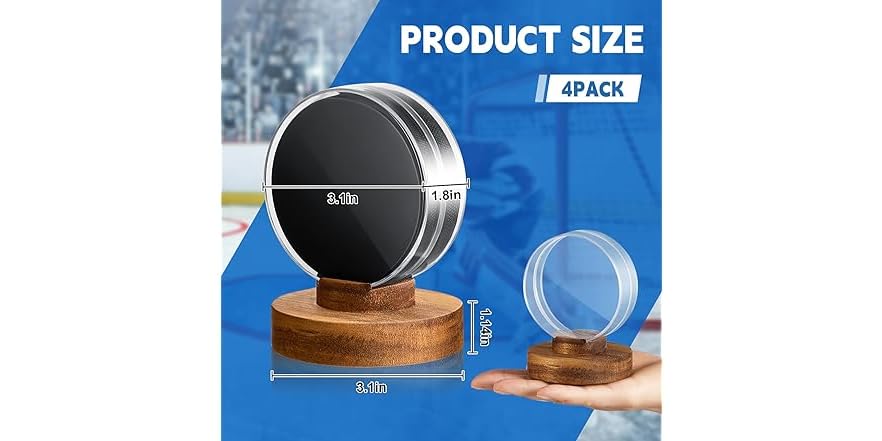 4Pc Acrylic Hockey Puck Display Case