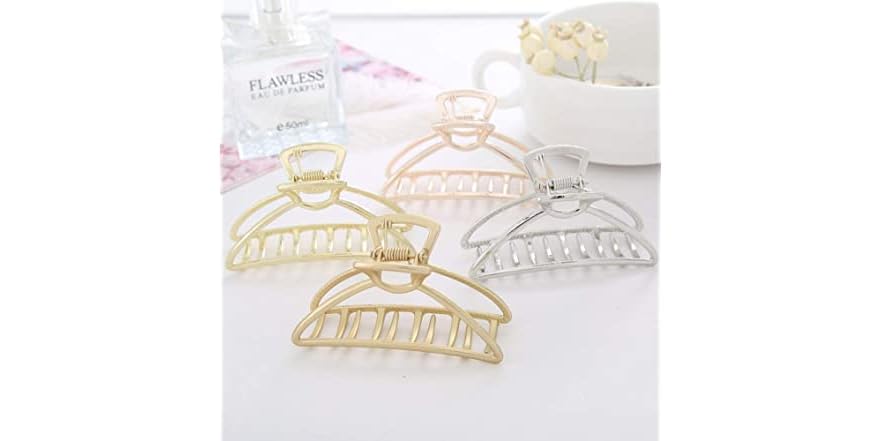 Emoly 3 Pack Large Metal Claw Clips