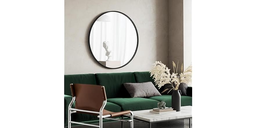 Umbra Hub Round Mirror, Black