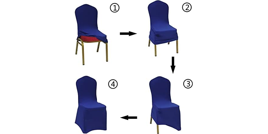 Blue Stretch Spandex Chair Covers, 12 PCS