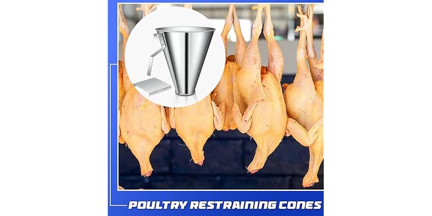 4Pc Flat Back Poultry Restraining Cone