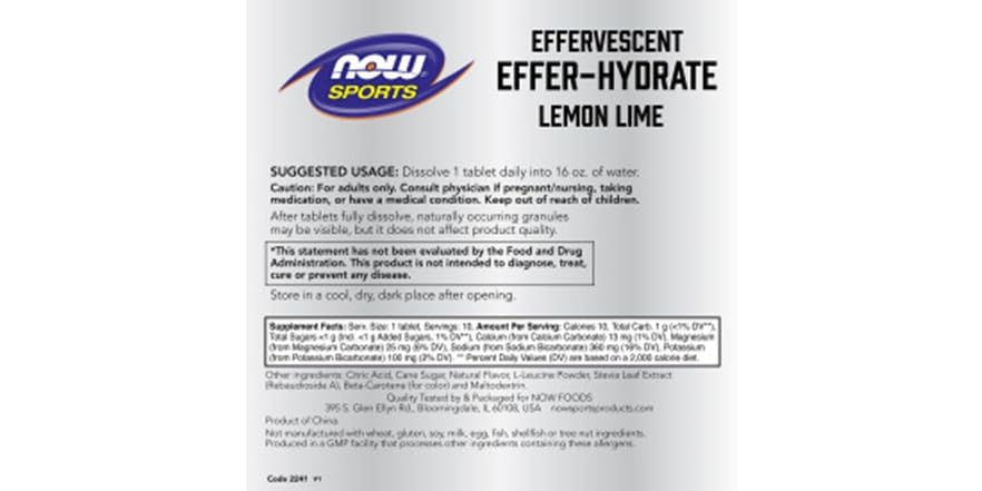 Effervescent Lemon Lime, 100 Tablets