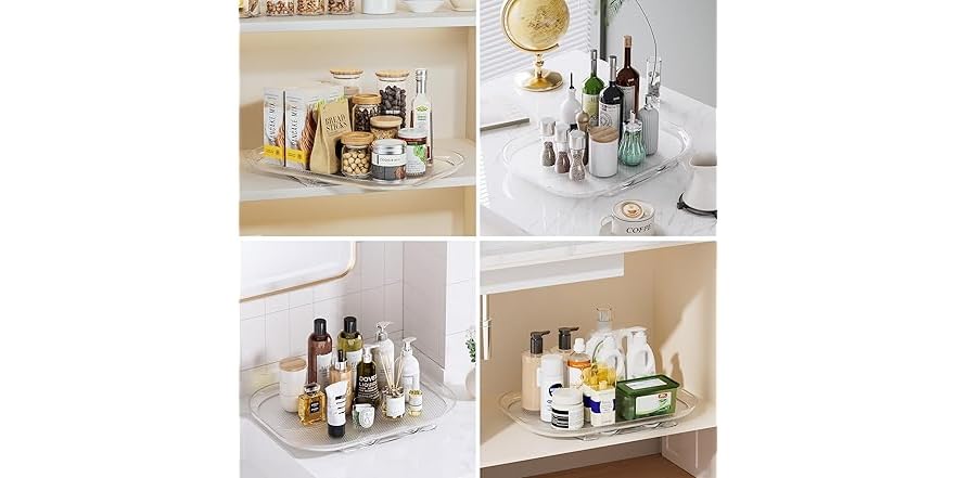 2 Pack Rectangular Lazy Susan Organizer