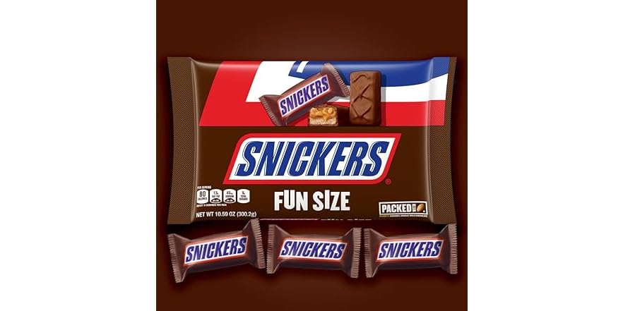 SNICKERS Original Chocolate Candy Bars, Fun Size, 10.59oz Bag